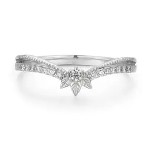 AZURA JEWELRY NEW YORK Abloom Stacking Band Solid White Gold - Silver