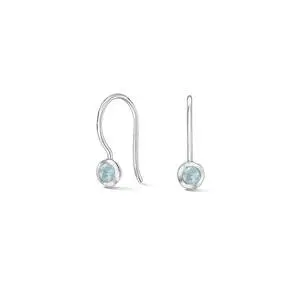DOWER & HALL Small Aquamarine Dewdrop Earrings In Sterling - Silver