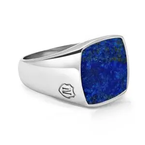 NIALAYA JEWELRY Signet Ring With Blue Lapis