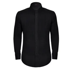 DAVID WEJ Ashton Collar Double Cuff Dress Shirt - Black