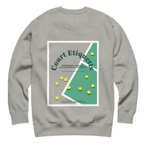 ANCHOR & CREW Heather Court Etiquette Tennis Club League Organic Cotton Sweatshirt - Grey