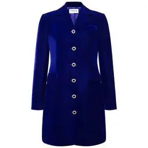 FEMPONIQ Silky Velvet Tailored Blazer Dress Royal - Blue