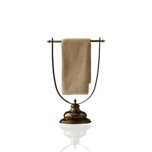 MARLETH Brass U-frame Towel Holder With Sculptural Based - Brown