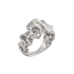 LINYA JEWELLERY Alveo Amorphous Textured Ring - Silver