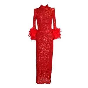JENNAFER GRACE Catroux Dress In Ruby Sequin - Red