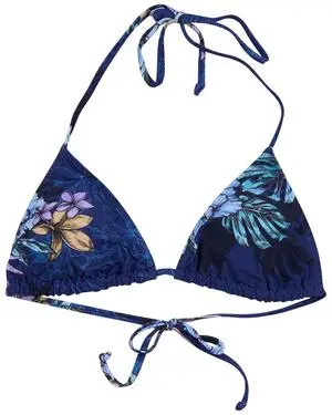LORDS OF HARLECH Flavia Exotic Floral Navy Bikini Top - Blue