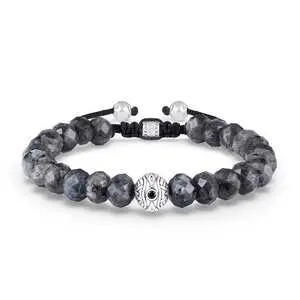AWNL Tremolite Mystical Symbol Macrame Bracelet - Grey
