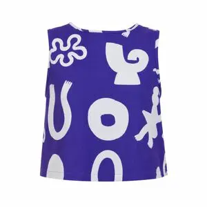 WILD CLOUDS Organic Cotton & Linen Two-way Tank Things - Blue