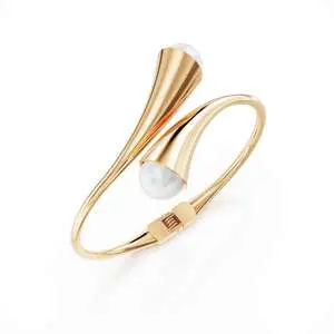 LINDA FIORE Bella Vermeil Bangle With Freshwater Pearls - Gold