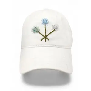 C. GRASSI Crystal Garden Hydrangea Dad Hat - White