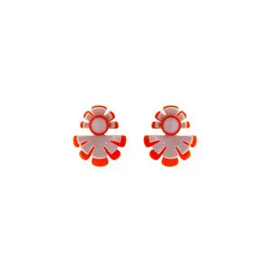 GISSA BICALHO Handmade Acrylic Earring Ivy - Orange