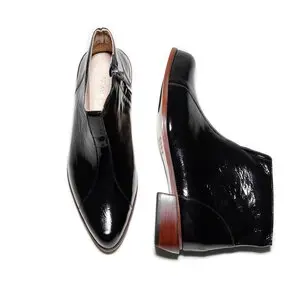 MAFALDA Bianca Patent Leather Boots - Black