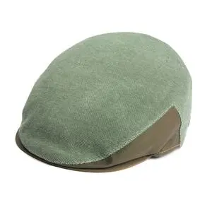 DASMARCA HATS Dasmarca Brody Sage Cotton Summer Flat Cap With Bright Coloured Under Peak - Green