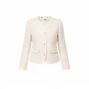 FRANCHETTI BOND Neutrals Milana Off Weave Jacket - White