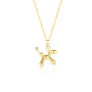 SPERO LONDON Balloon Dog Poodle Necklace - Gold