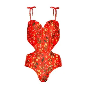 JESSIE ZHAO NEW YORK Scarlet Bloom One-piece Swimsuit - Red