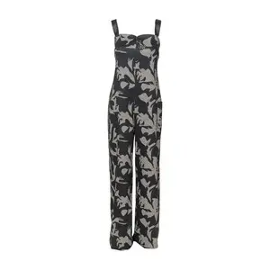 ARTISTA Black / Grey Tracey Zipped Shoulder Strap Jumpsuit - Black/grey