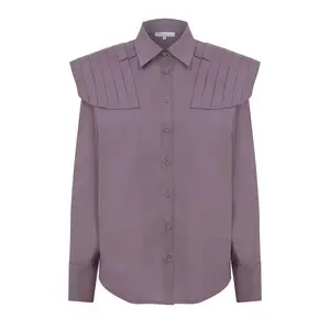 MAAN ISTANBUL Naomi Oversize Pleated Cotton Shirt - Grey