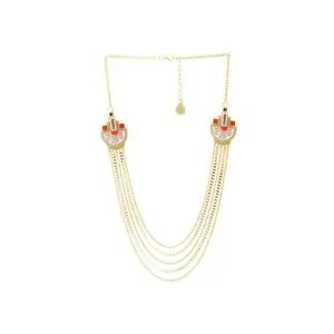 GISSA BICALHO Neutrals Acrylic Handmade Necklace Three Flowers Kahki - Yellow