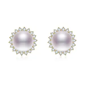 OHARA PEARL Two-way Sunflower Earrings In Gold - White