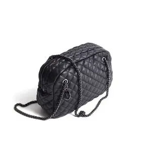 SJW BAGS LONDON Carlton Vegan Leather Quilted Handbag - Black