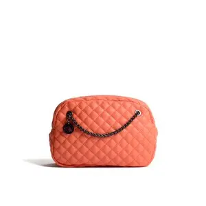 SJW BAGS LONDON Carlton Vegan Leather Quilted Handbag - Orange