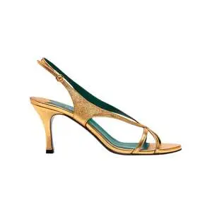 FLORRIE Matilda 75mm Strappy Leather Sandal Vintage - Gold