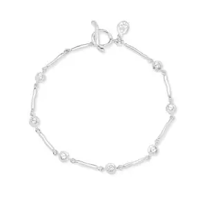 DOWER & HALL White Sapphire Dewdrops Link Bracelet In Sterling - Silver