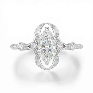 AZURA JEWELRY NEW YORK Seeker's Snitch Ring In White Gold Vermeil - Silver