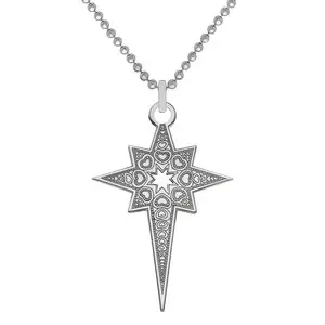 CARTERGORE Small Sterling Silver North Star Pendant Necklace - Gray