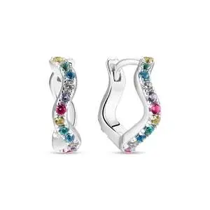 SIF JAKOBS JEWELLERY Earrings Ellera Waves Silver Multicolour Medio - Gray