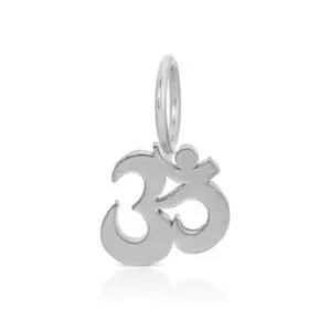 Maya Brenner Designs Charm Pendant Om White Gold - Silver