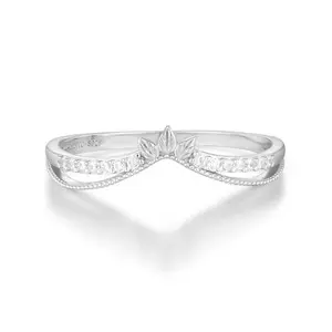 AZURA JEWELRY NEW YORK Abloom B Stacking Ring White Gold Vermeil - Silver