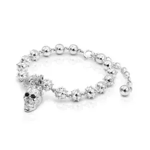 KASUN LONDON Vampire Skull Bracelet - Silver