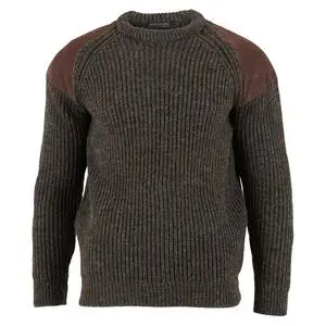 PAUL JAMES KNITWEAR British Wool Ribbed Shooting Jumper - Brown