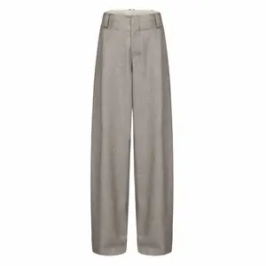 MUTE BY JL Gray Wide-leg Tailored Pants - Grey