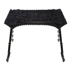 BELLE ET BON BON Bisoux Suspender With Sparkling Crystals - Black