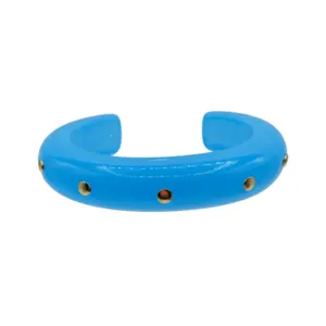 MICHAEL NASH JEWELRY Ingrid Turquoise Gold Studded Cuff - Blue