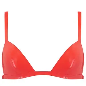 ELISSA POPPY Latex Triangle Bra - Red