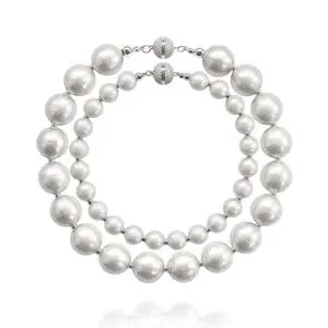 SAULE LABEL Siena Duo Necklaces In Frost - Silver