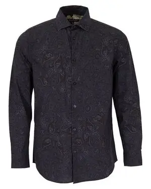 LORDS OF HARLECH Nigel Montgat Paisley Shirt - Black