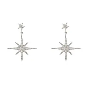 LATELITA Petite Star Burst Drop Earring - Silver
