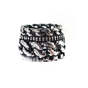 GEM KINGDOM Back To The Future Solid Stacked Sterling Rings - Silver