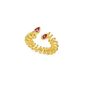 ARMATURE Pink Tourmaline Curl Ring - Gold