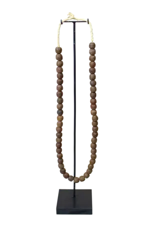 Botanical Boys Ghana Glass Beads Necklace, Eight Five Twenty - Brown