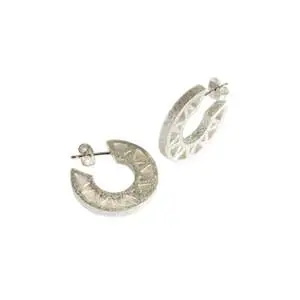 CLAIRE HILL DESIGNS Geometric Hoop Earrings - Silver