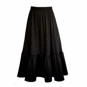 FROCK TALES Boho Gathered Midi Skirt With Pockets - Black