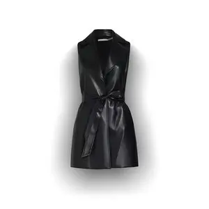 SANTE GRACE Vegan Leather Coat Dress/vest