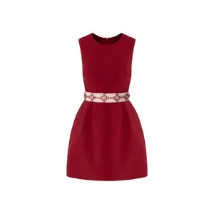 GEORGETTE Lise Crimson Mini Dress - Red