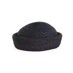 LONDON ATELIER BYPRODUCT Straw Pillbox Hat - Black